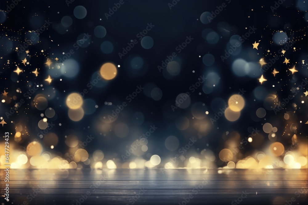 Midnight Concert: Blue and Gold Christmas Music Background with Notes ...