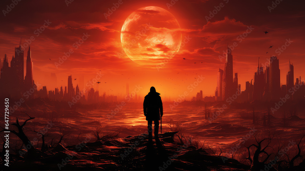 Photo & Art Print The Desolate Echoes: Dystopian Apocalyptic City as Envisioned by Generative AI ...