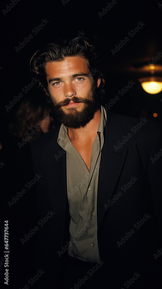 New male actor shines in dramatic portrait, captured with flash at ...