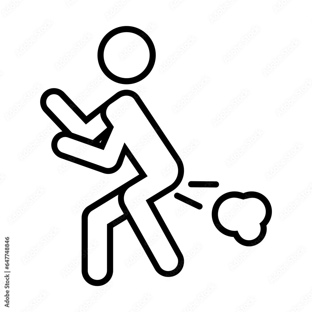 Vecteur Stock Simple outline of rude man farting loudly vector icon ... Vecteur Stock Simple outline of rude man farting loudly vector icon ...