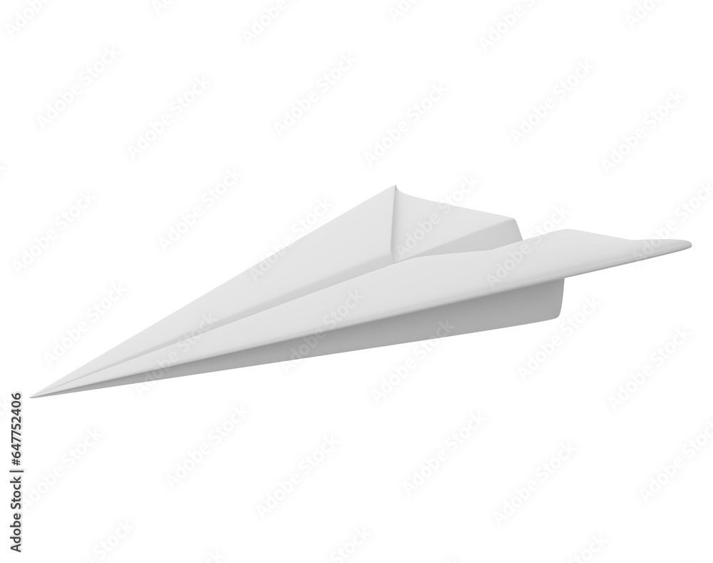 Paper plane in on transparent background in 3d rendering Stock ...