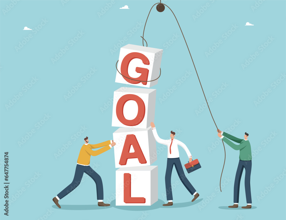 Teamwork to achieve business goals, cooperation and partnership in ...