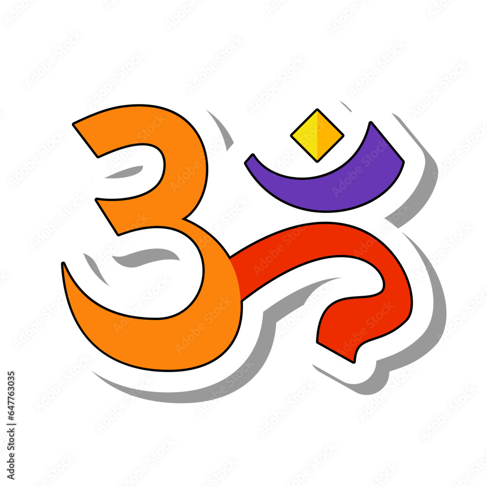 Traditional Hinduism talisman flat paper sticker. Religious mystical ...