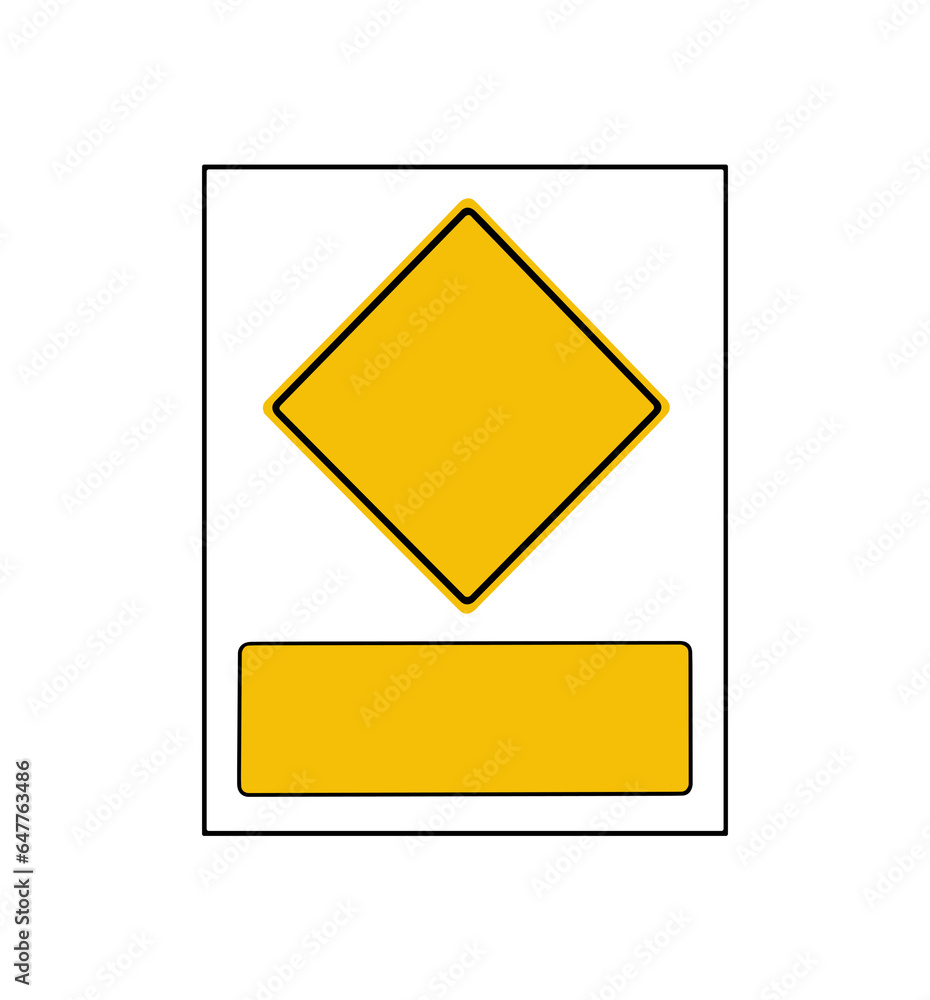 traffic warning sign isolated on transparent, space for for pictograms ...