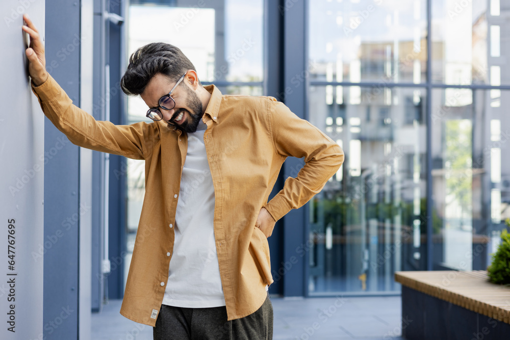 Man has severe back pain, overtired and overworked worker from ...
