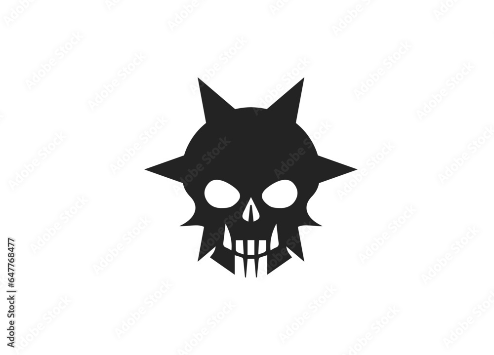 Skull Human Vector Deaths head. Mortality symbols. Hellspawn. Satanic ...