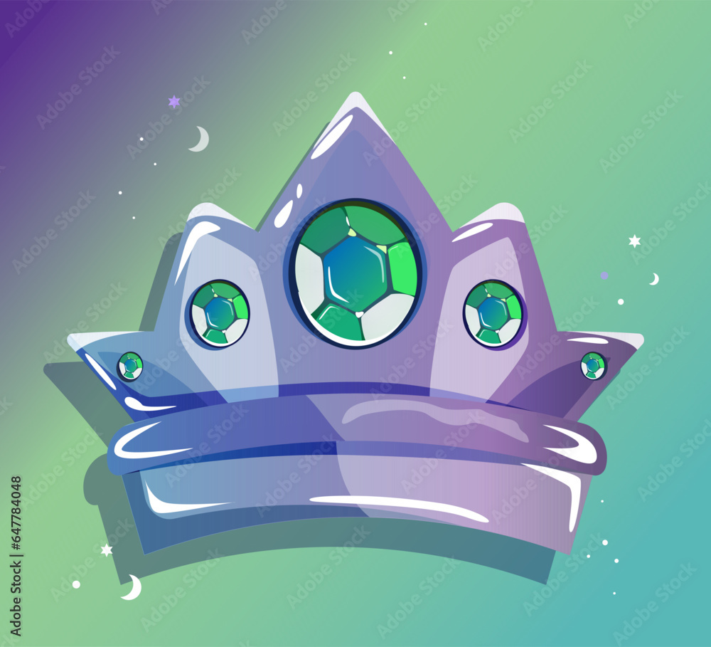 Cartoon Crown, Gold wealth and privileges of the King and Queen, Tiara ...