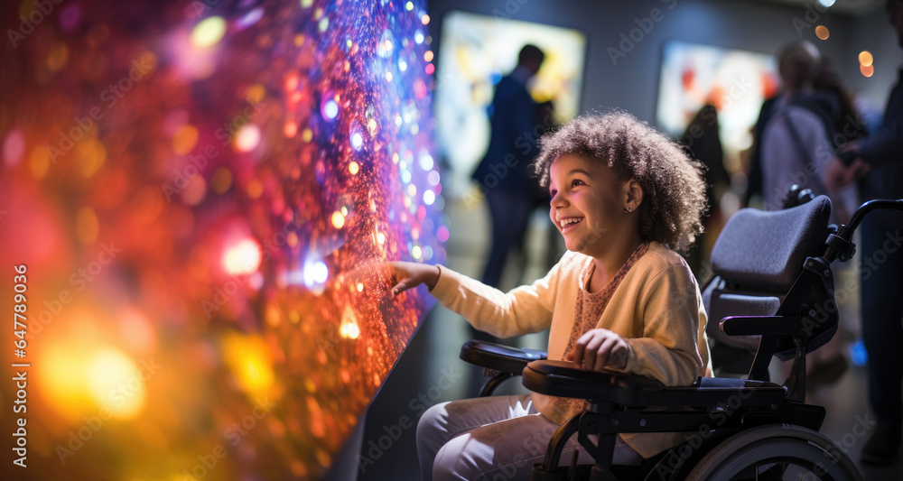 Boundless Spirit: Young Girl in a Wheelchair Embracing Technology with ...