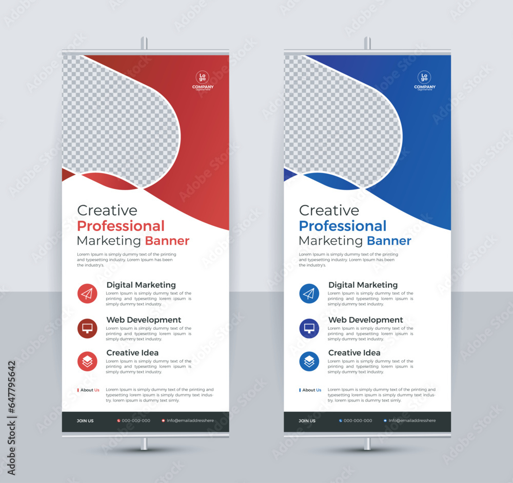 modern roll up , business standee banner design vector, minimal ...