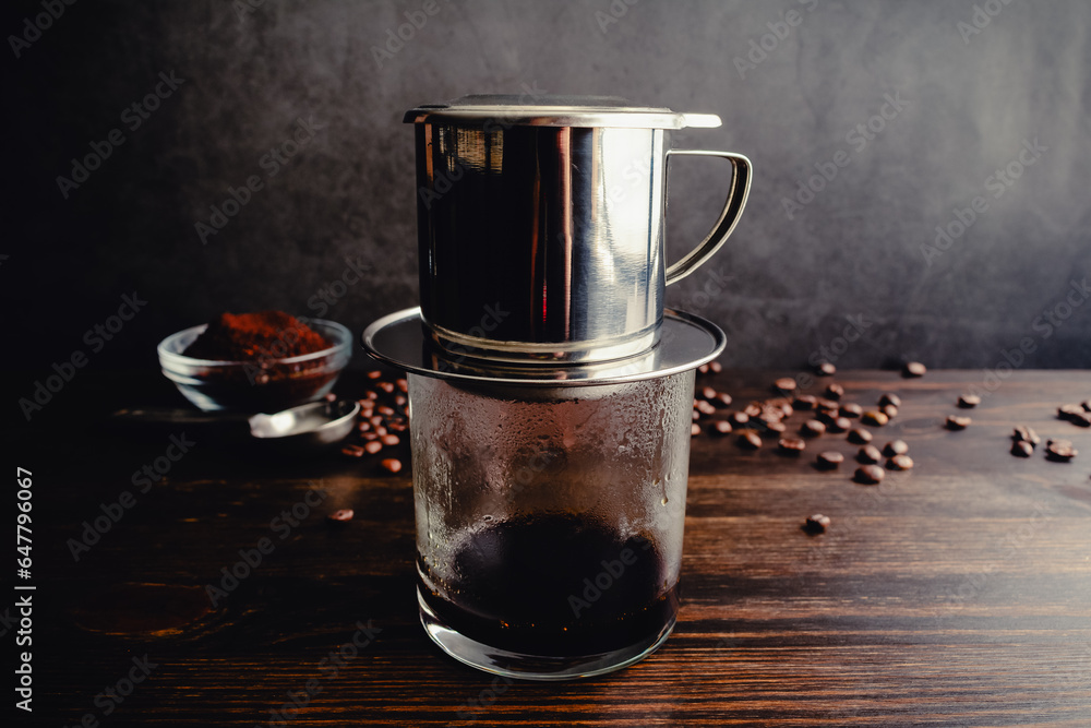 Brewing Hot Black Vietnamese Coffee (Cà Phê Den) with a Phin Filter ...