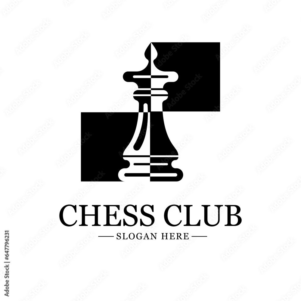 Chess logo. Minimal vector logo design. Isolated on a white background ...