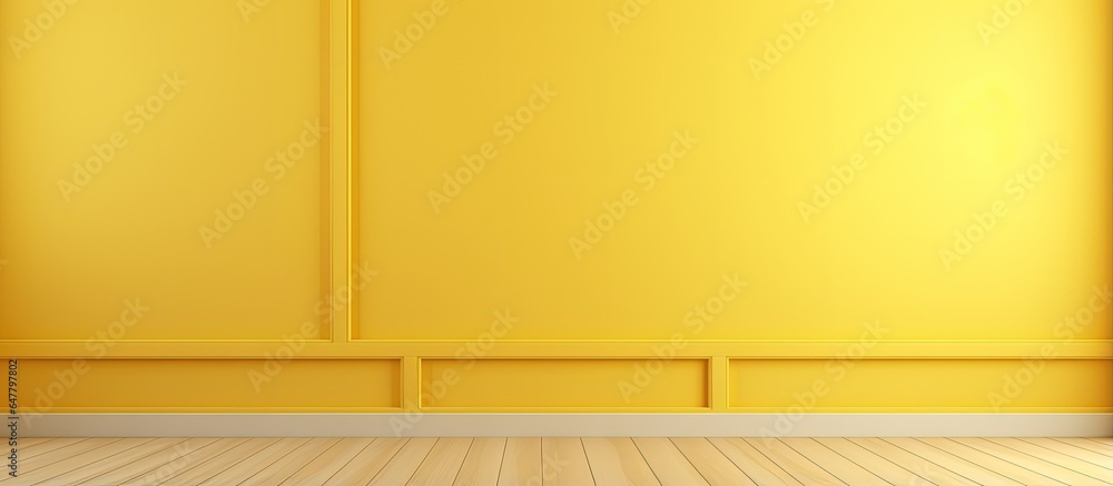 Modern architecture background with empty yellow room interior design ...