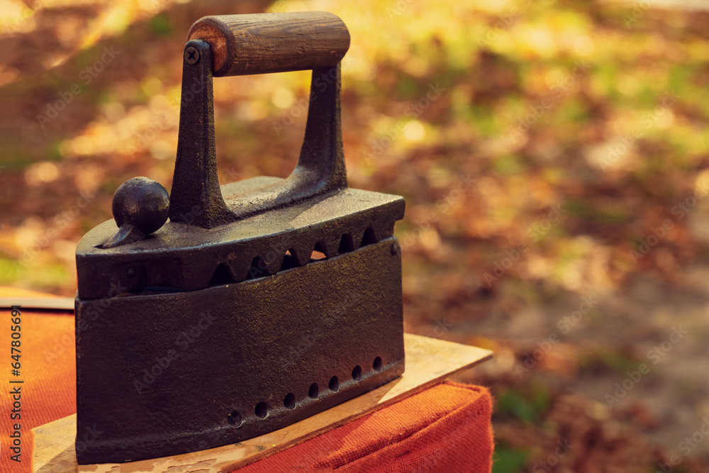 Ancient, vintage iron. It is first-ever iron. An old subject for ...