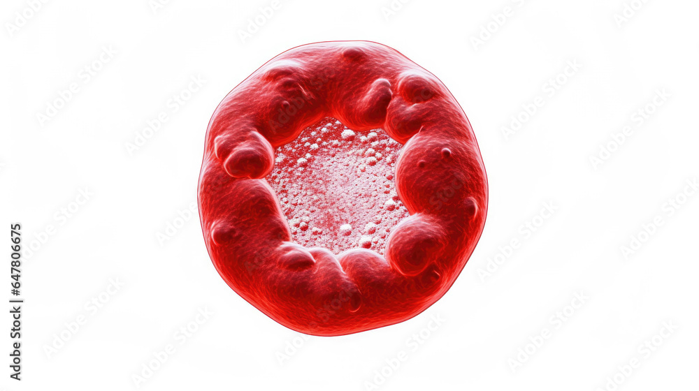 magnified view of a red blood cell under a microscope, high detail ...