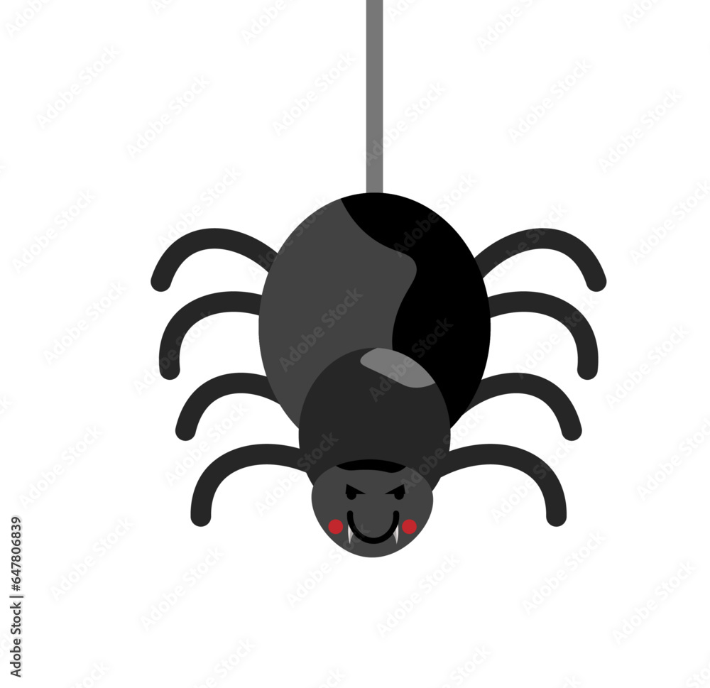 Cute spider with net cartoon illustration. animal nature concept ...