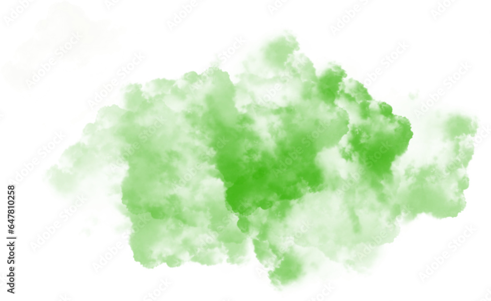 Green clouds. Clouds with transparent background of green color ...