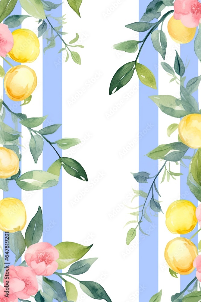 positano floral illustration, bridal shower invitation, background with ...