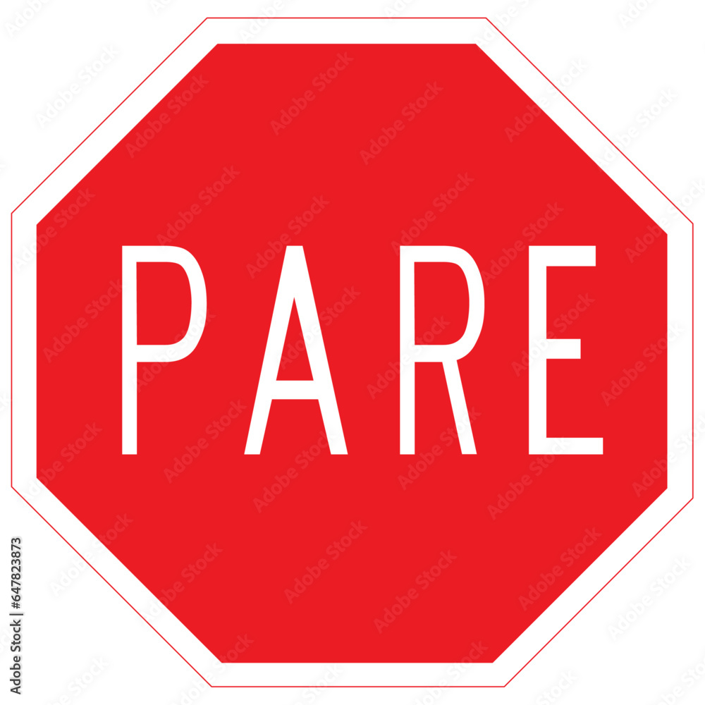 pare, hexágono, rojo, señal, señalética, señalización, transito, imagen ...