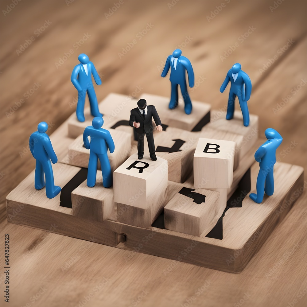 Strategic HR Placement: Handcrafting Success on Wooden Cube Stage - HR ...