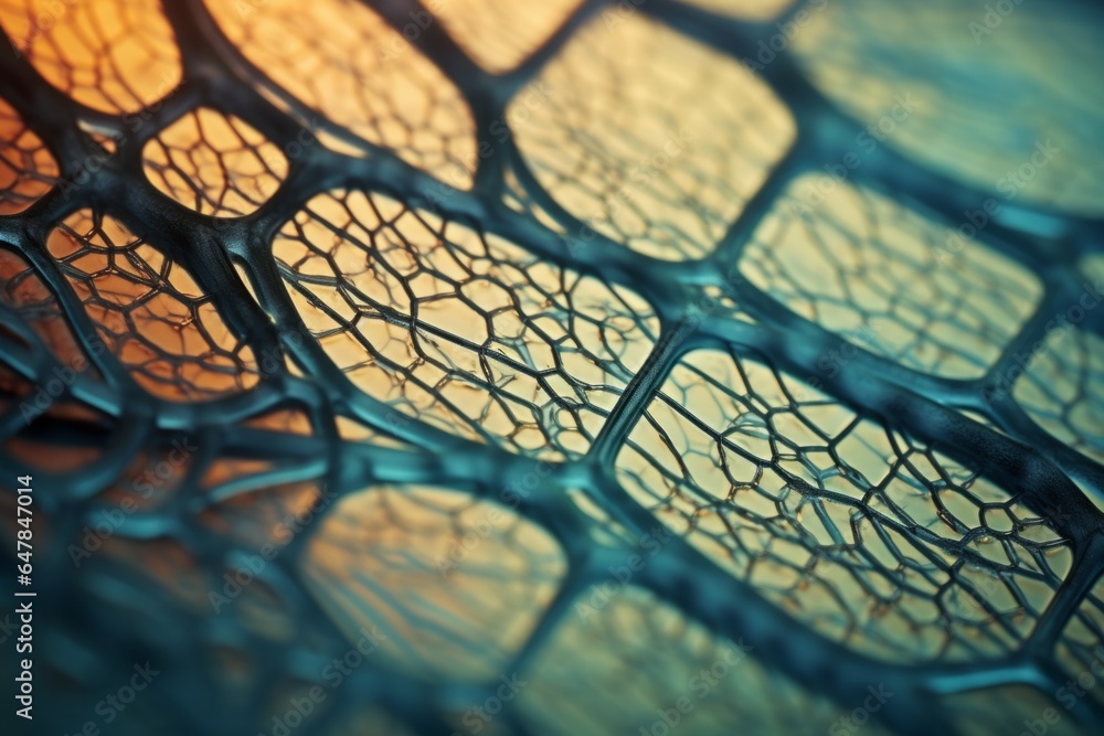 Microscopic macro close-up shot scientific research epithelial tissue ...