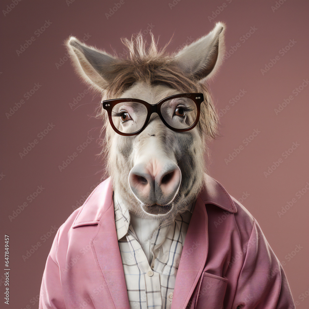 ntellectual Elegance: A Donkey with Beard and Glasses - A Humorous Take ...