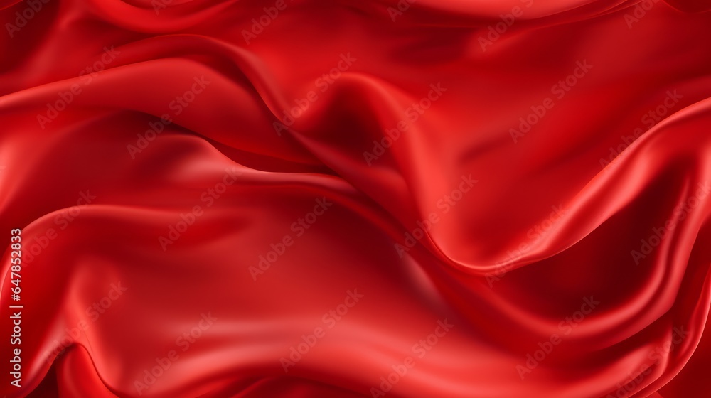 Red elegance in fabric. Gentle waves and shine. Celebrate design with ...