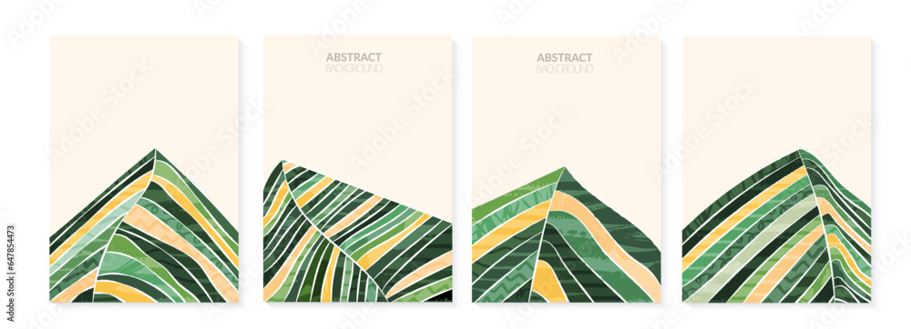 Abstract green field or wave eco farm background. Nature landscape ...