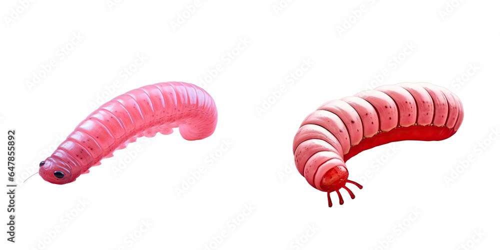 Png Set Red and black worms of maggots transparent background Stock ...