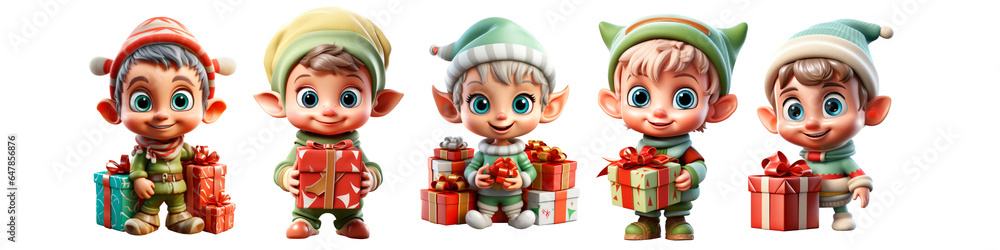 set of Christmas elf on transparent background. png Christmas elf ...