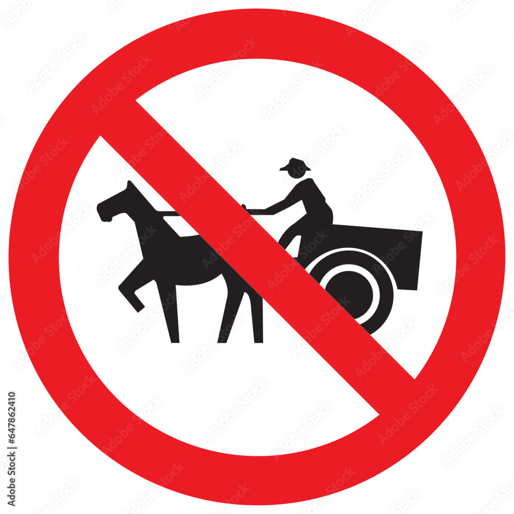 circulación prohibida de vehículos de tracción animal, señal, circular ... circulación prohibida de vehículos de tracción animal, señal, circular ...