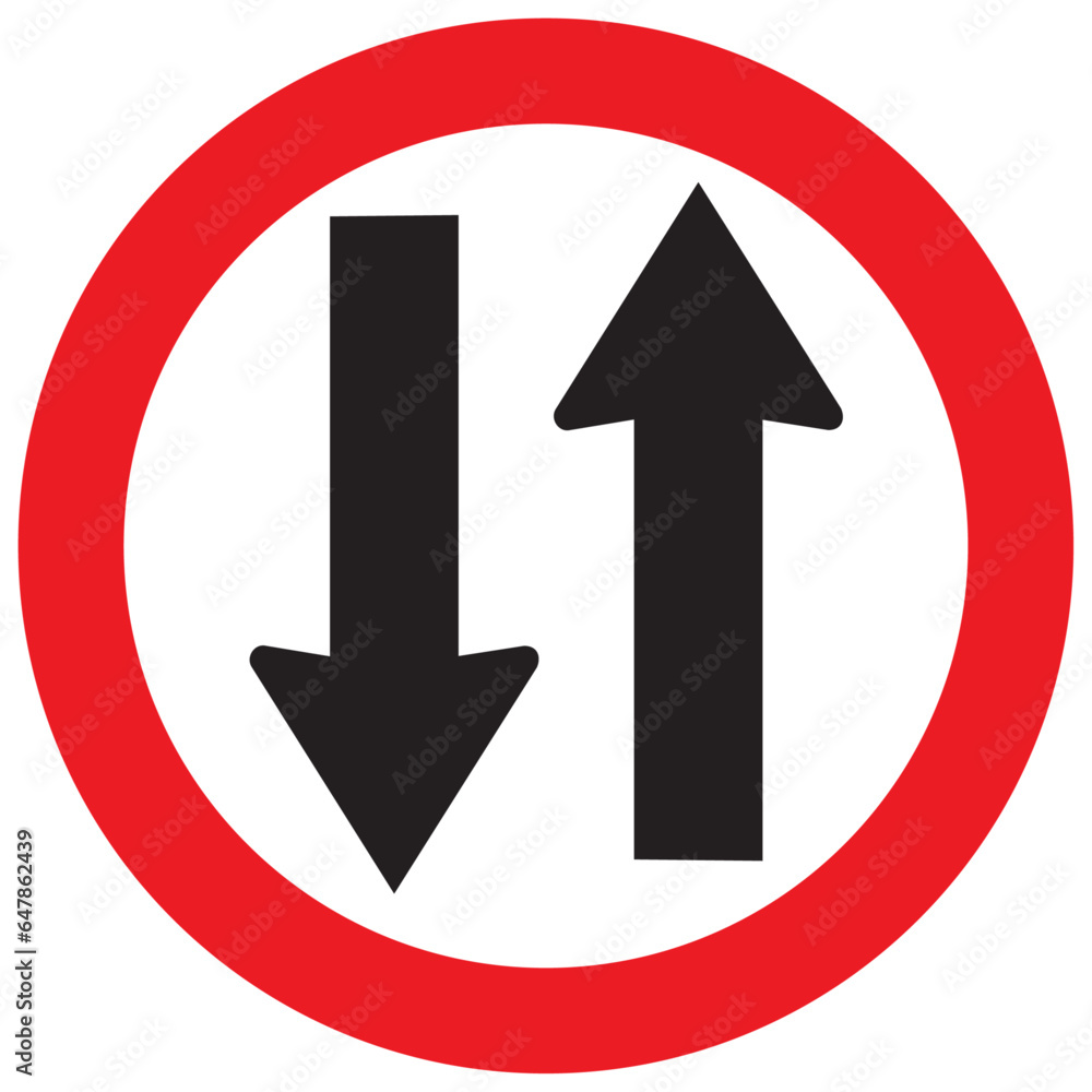 Doble Vía Señal Circular Sr 11 Transito Trafico Vehicular Señ