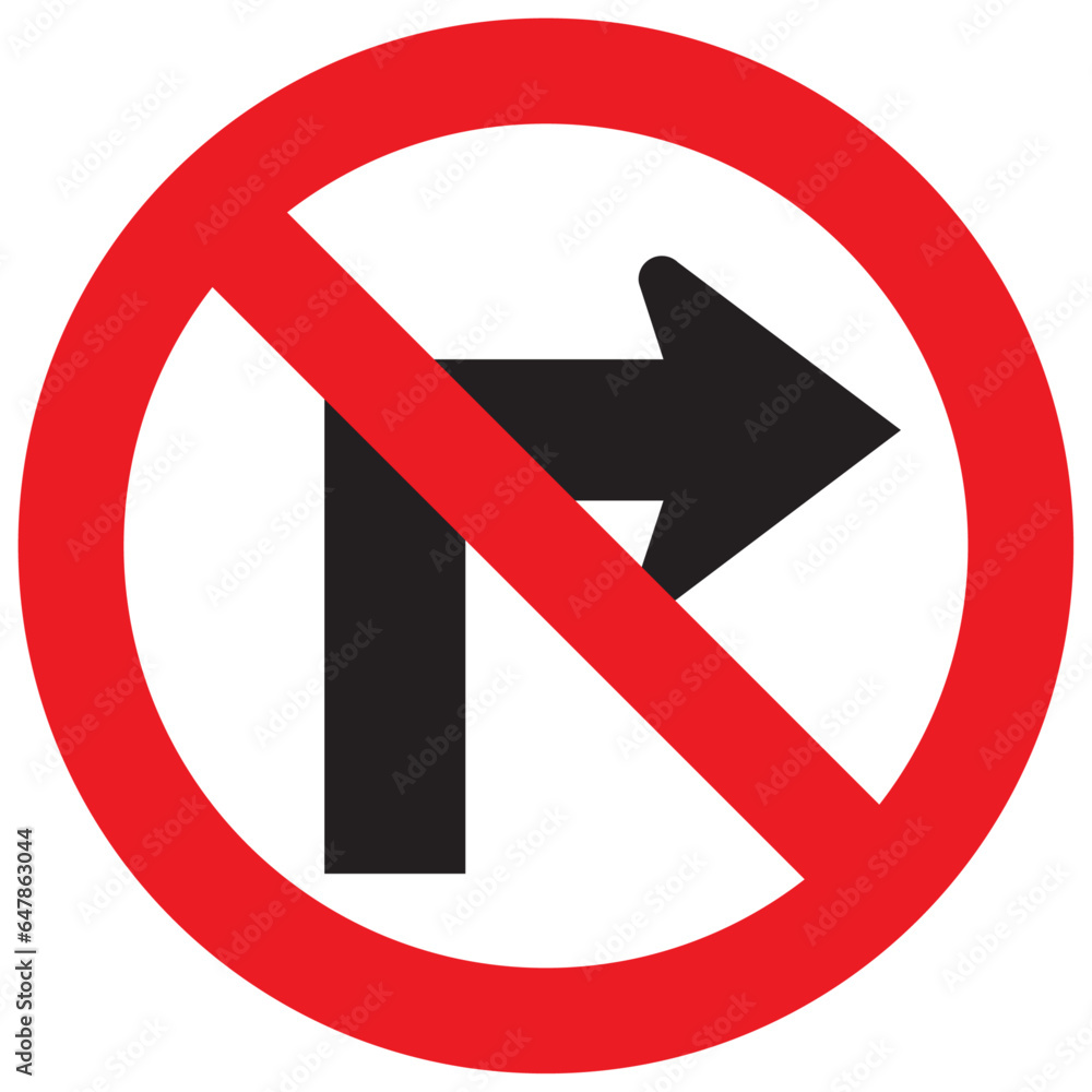 prohibido girar a la derecha, sr 08, señal, circular, circulo rojo ...