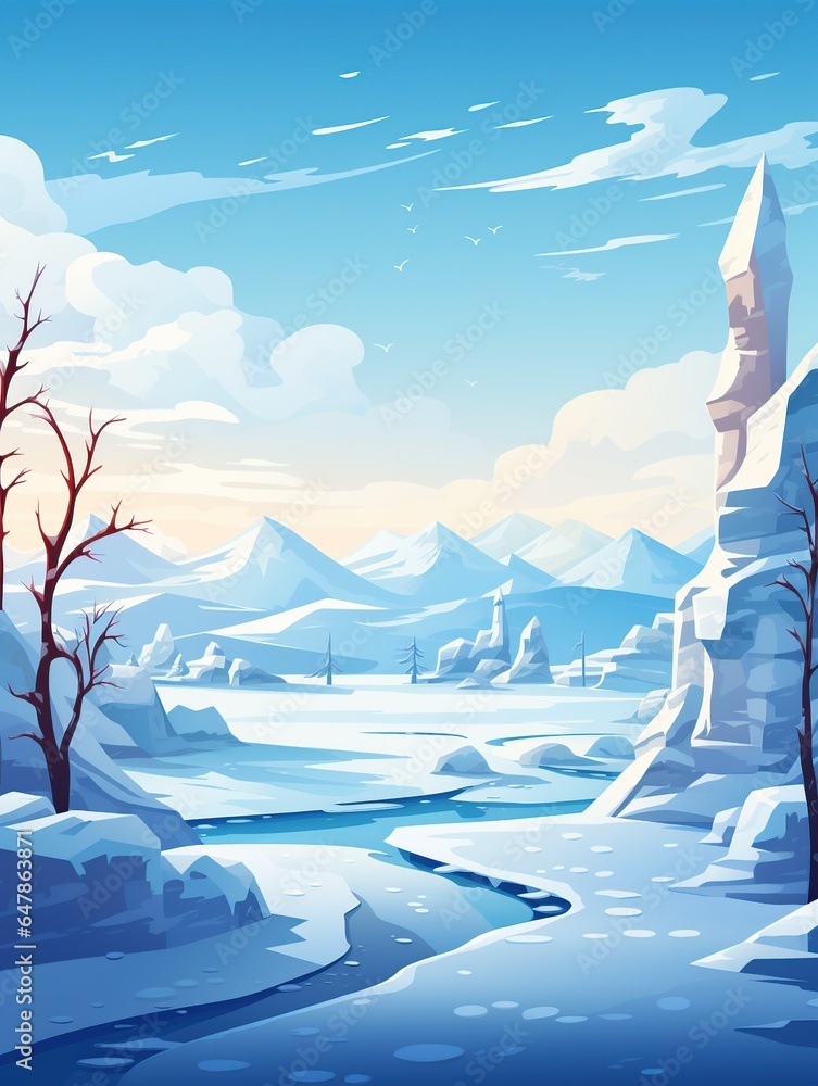 Flat winter landscape. Snowy backgrounds. Snowdrifts. Snowfall. Clear ...