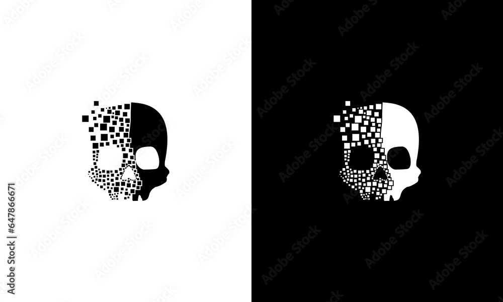 skull design logo inspiration and technology digital logo. Skull vector ...