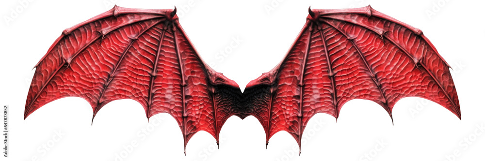Red demon wings isolated on transparent background - Generative AI ...