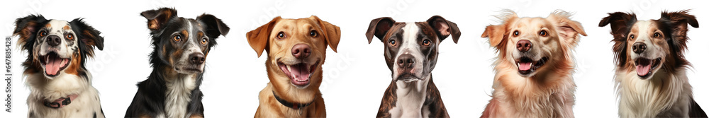 Png Set Dog s studio portrait on a transparent background Stock Photo ...
