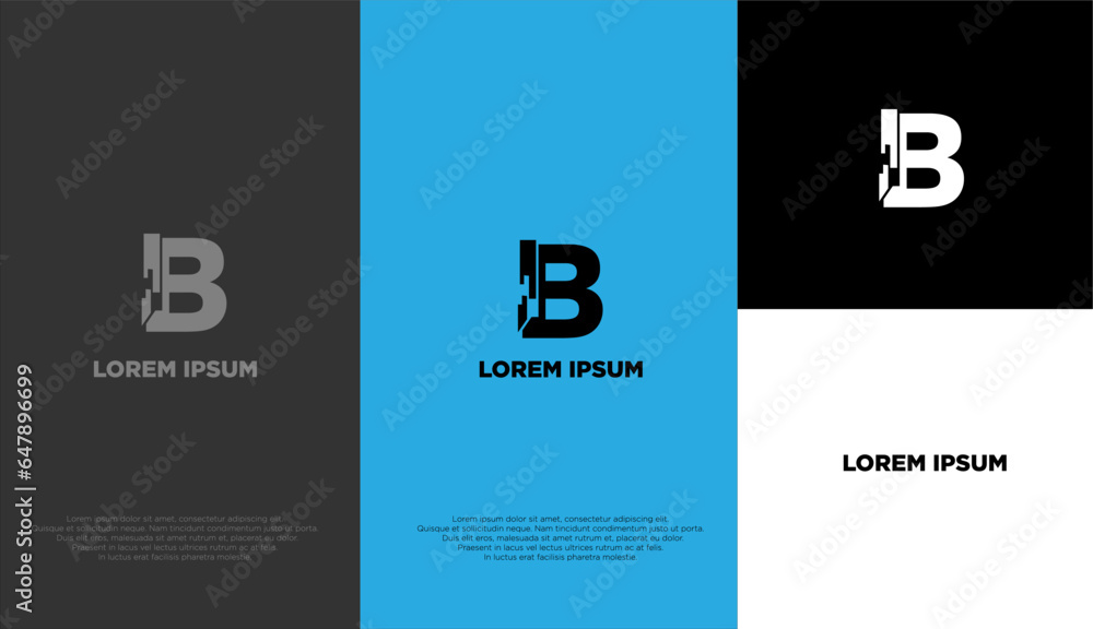 Simple modern logo of letter B with different background colours Stock ... Simple modern logo of letter B with different background colours Stock ...