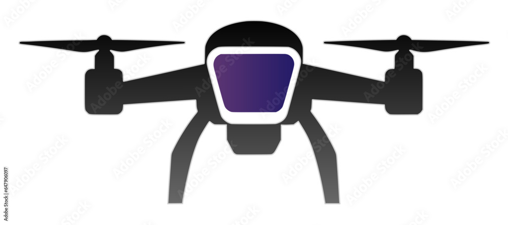 Simple 2d drone in head-on view, with a front-facing screen Stock ...