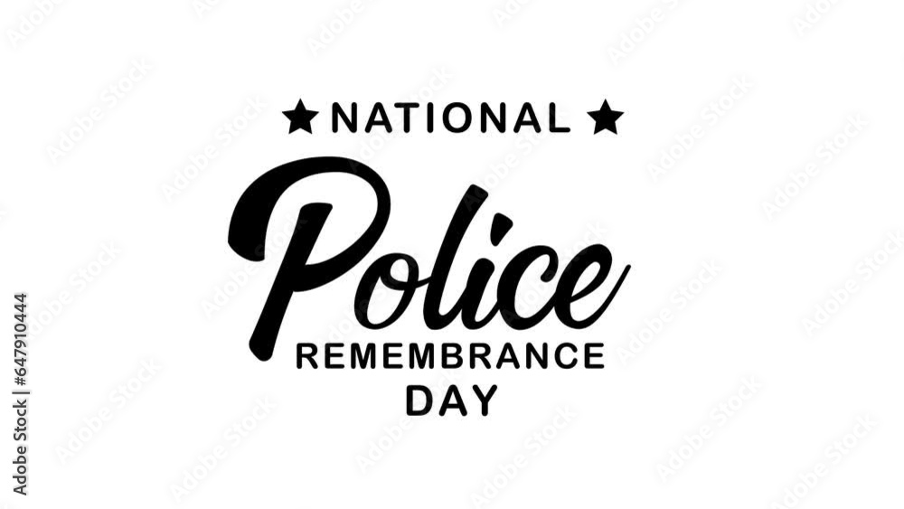 National Police Remembrance Day Text Animation. Great for Police ...