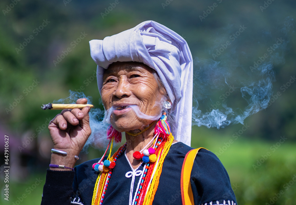 Girl smoking, smoke comes out of her mouth. Woman Smoking a Cigarette ...