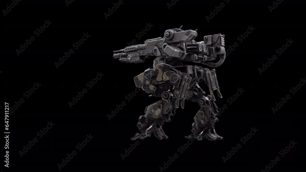 Wideo Stock: Detailed 3D model of the robot, warrior futuristic machine ...