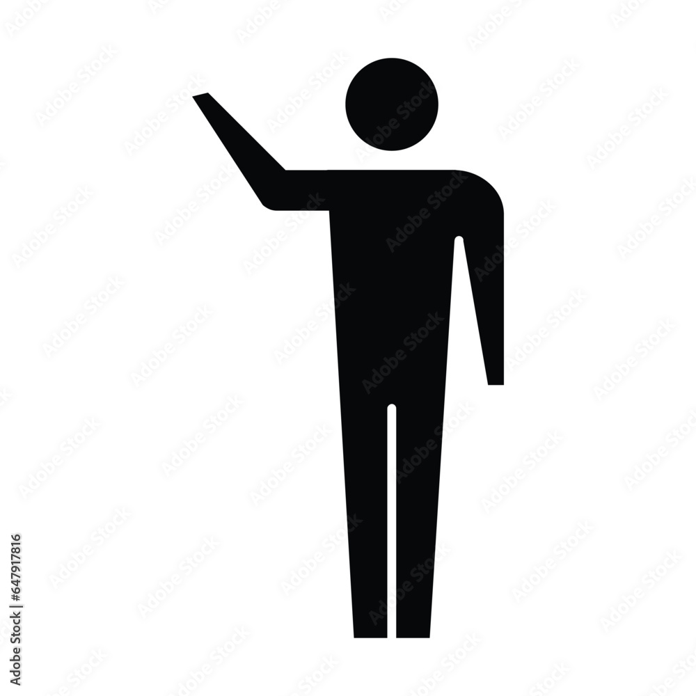 Man icon open arms vector male person with raised hands symbol in a ...