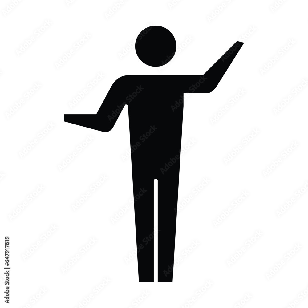 Man icon open arms vector male person with raised hands symbol in a ...