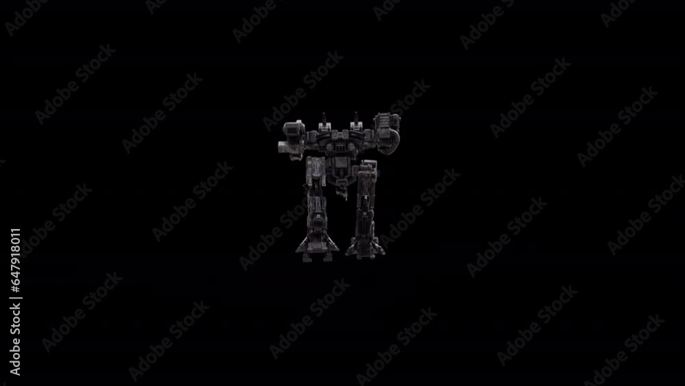 3D model of the robot, warrior futuristic machine rendering animation ...