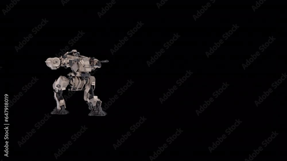 3D model of the robot, warrior futuristic machine rendering animation ...