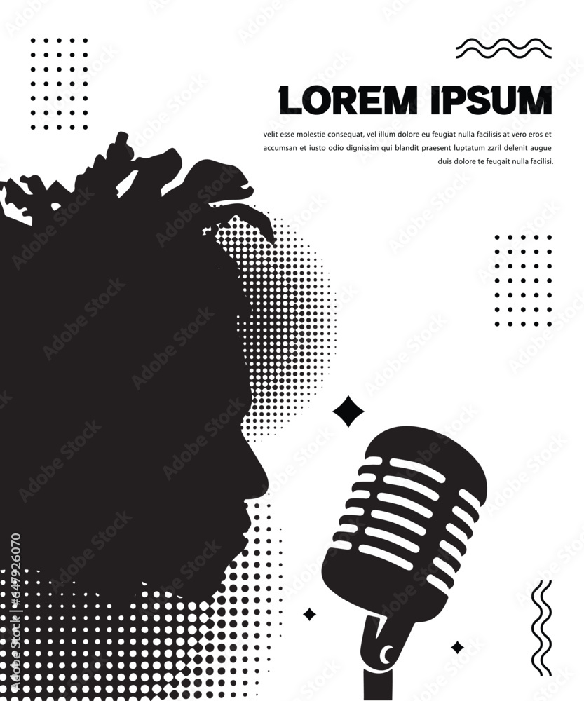 Microphone posters. Advertising wallpaper for standup open mic comedy ...