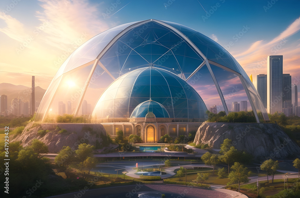 Explore Dome City a futuristic marvel harmonizing technology and nature ...
