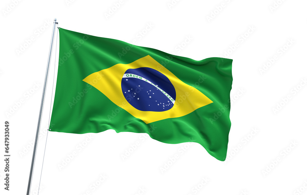 Flag of Brazil on transparent background, PNG file Stock Illustration ...
