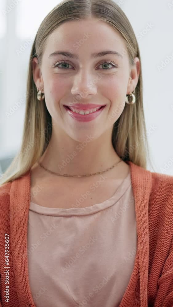Face, smile and beauty with a woman closeup for natural skincare ...