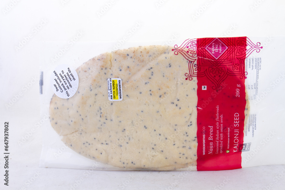 Johannesburg, South Africa - a packet of naan bread from Woolworths ...